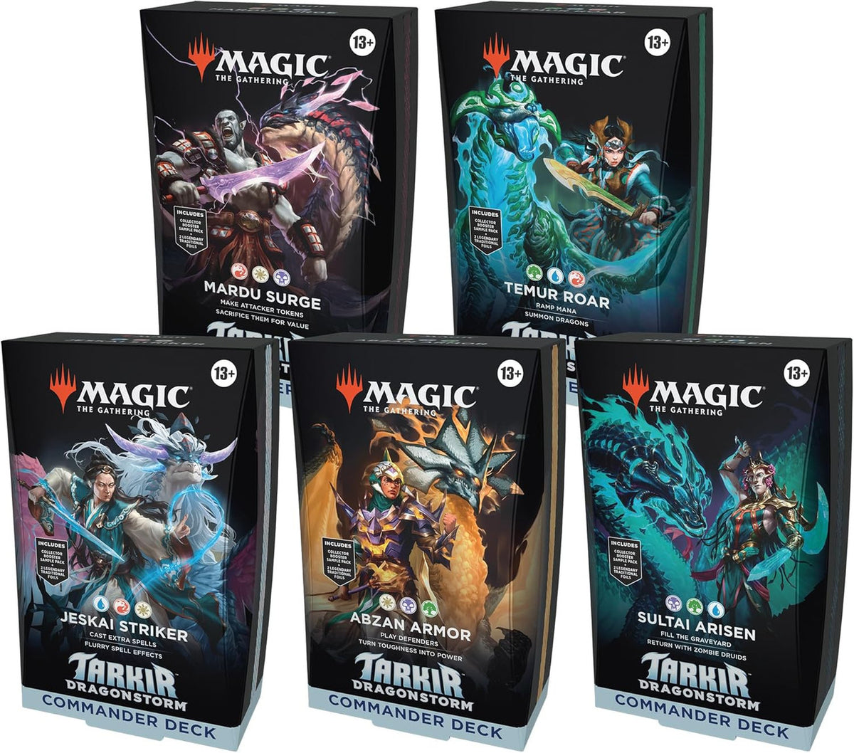 Magic the Gathering: Tarkir Dragonstorm Commander Deck Display (5 Deck ...